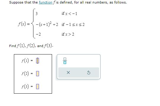 Solved Suppose that the function f ﻿is defined, for all real | Chegg.com