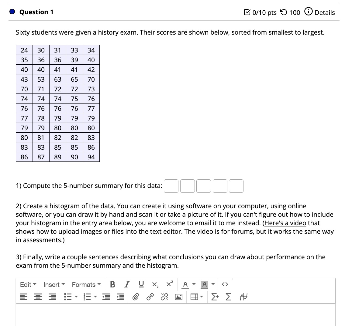 Solved Answer the question by typing your answer in the area | Chegg.com