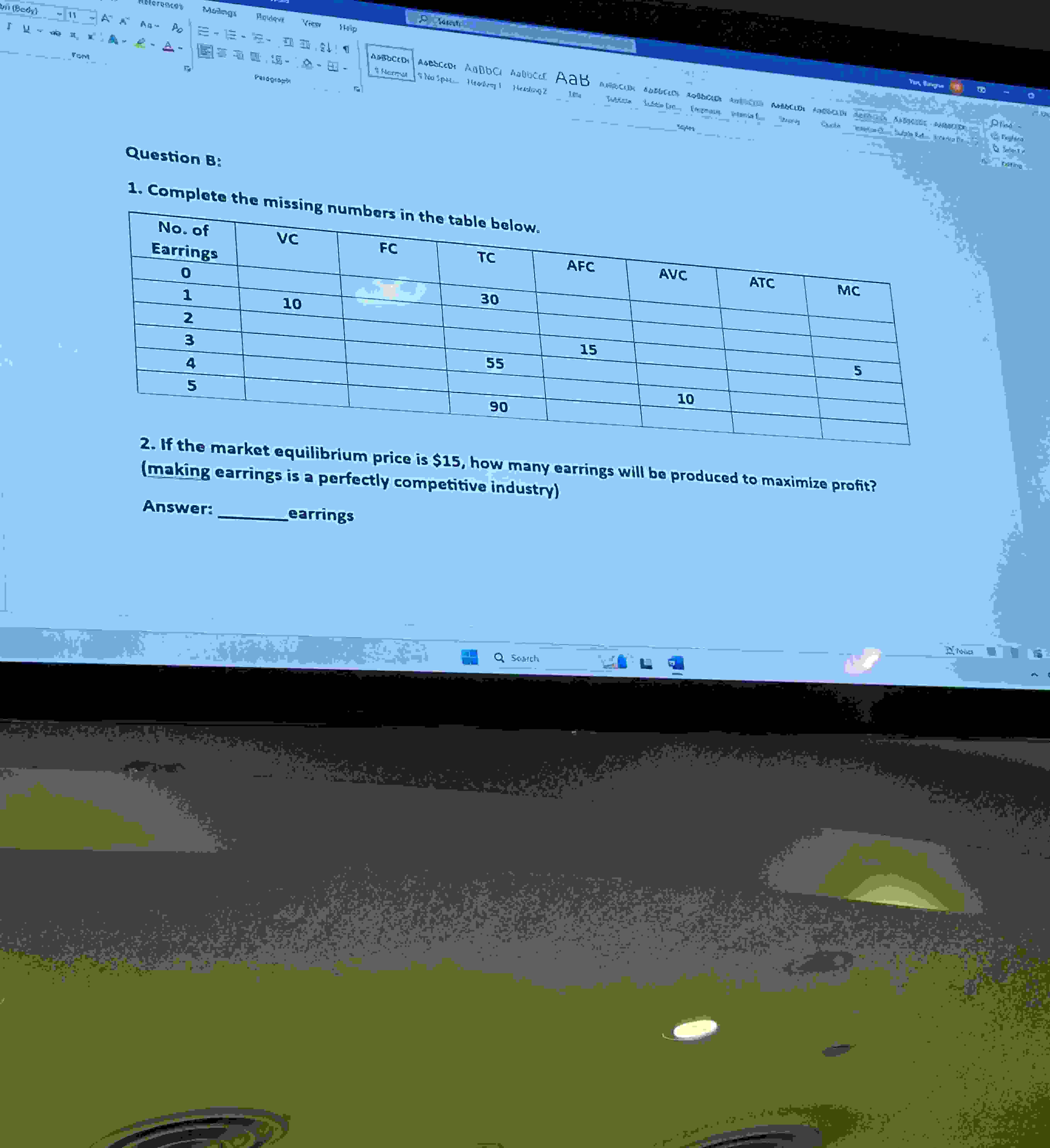 Solved Question B:Complete the missing numbers in the table | Chegg.com