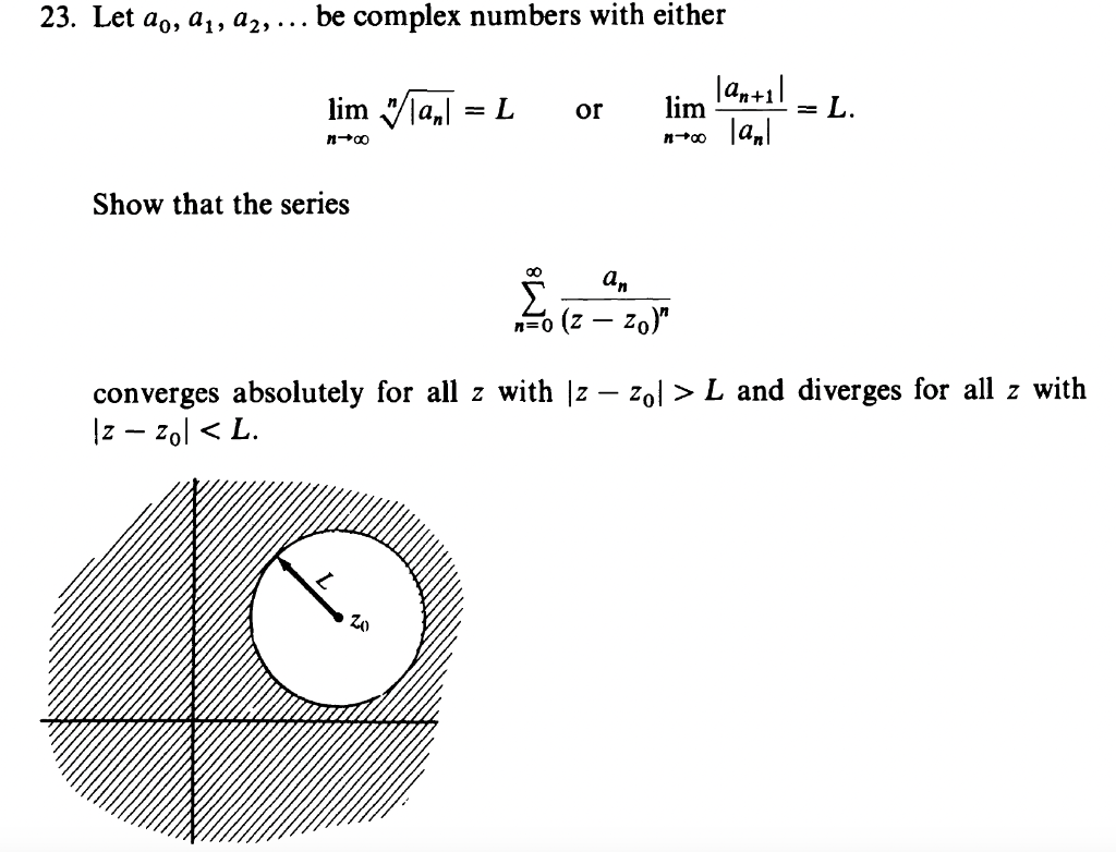 Solved 23. Let a0,a1,a2,… be complex numbers with either | Chegg.com
