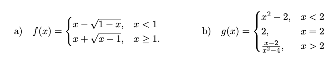 Solved Determine whether the following functions are | Chegg.com