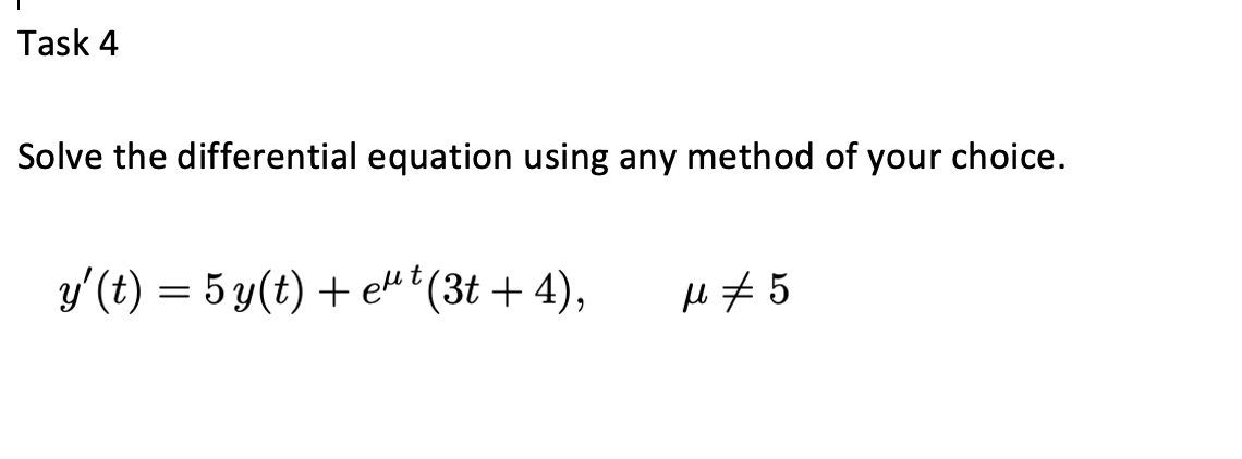 Solved Solve the differential equation using any method of | Chegg.com