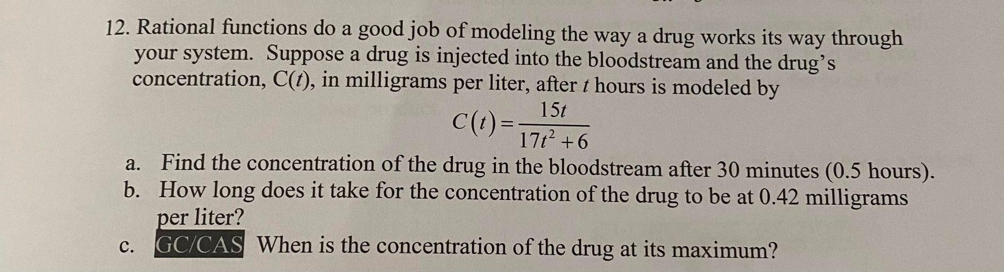 Solved 12. Rational functions do a good job of modeling the | Chegg.com