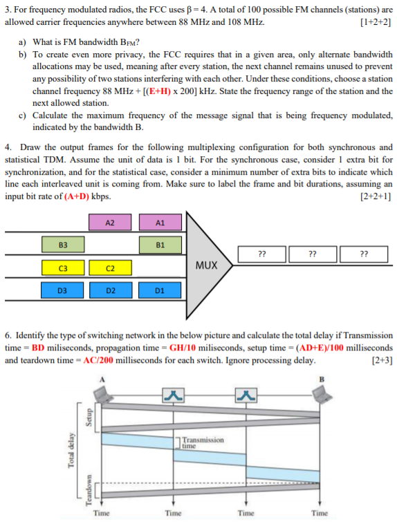 Solved 3. For frequency modulated radios, the FCC uses B = | Chegg.com