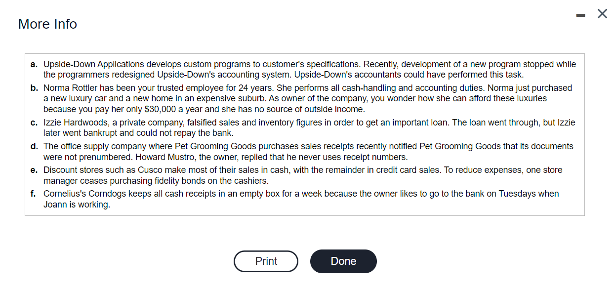 Solved Each of the following situations has an internal | Chegg.com