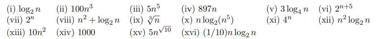 Solved Sort the following functions into a non-descending | Chegg.com