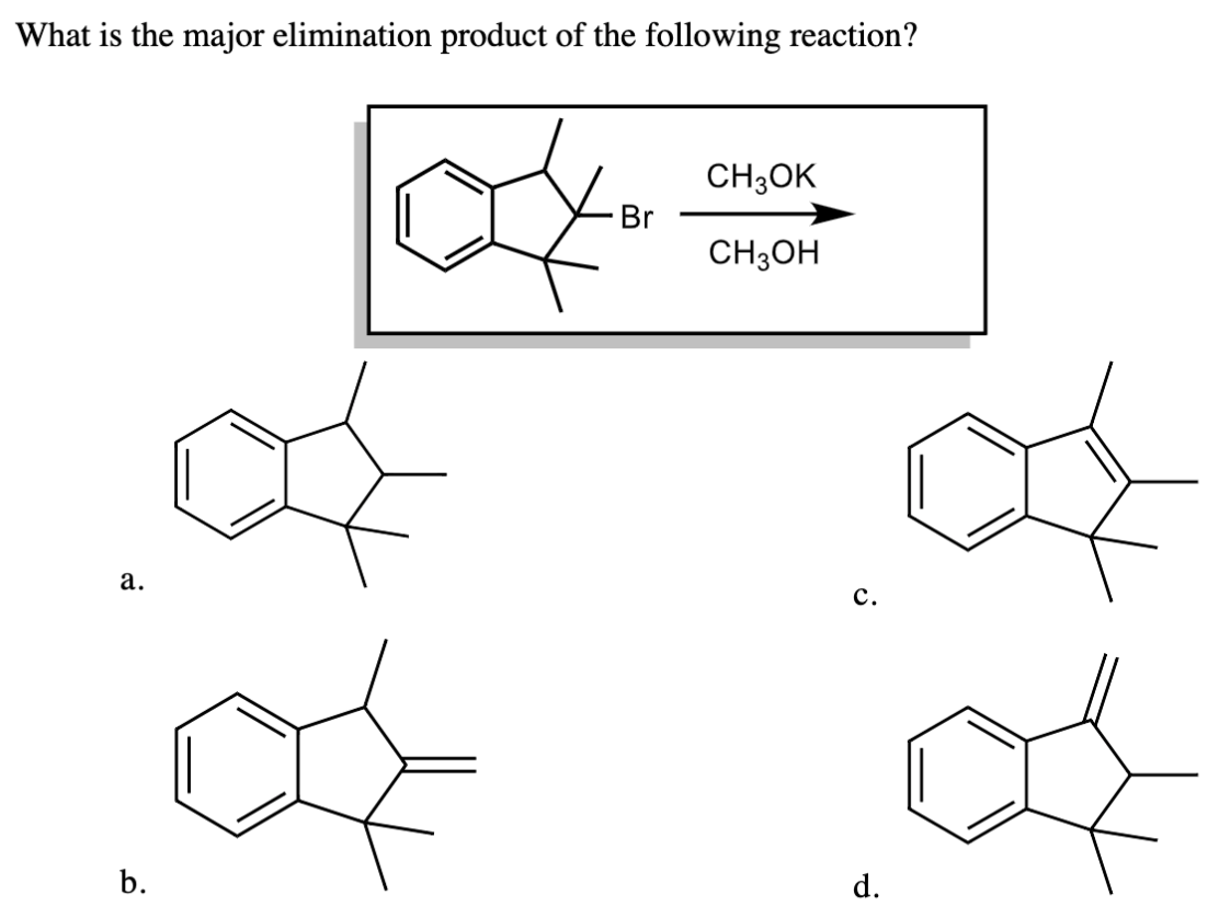 Solved What is the major elimination product of the | Chegg.com