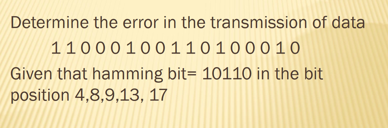 Solved Determine the error in the transmission of data | Chegg.com