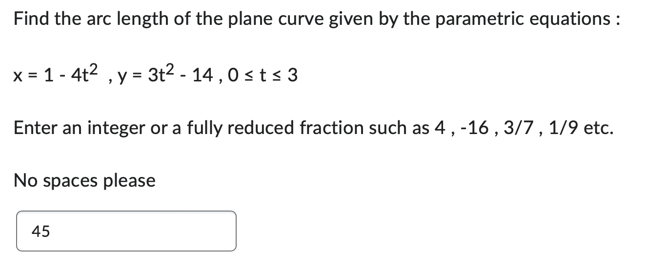 Solved Find the arc length of the plane curve given by the | Chegg.com