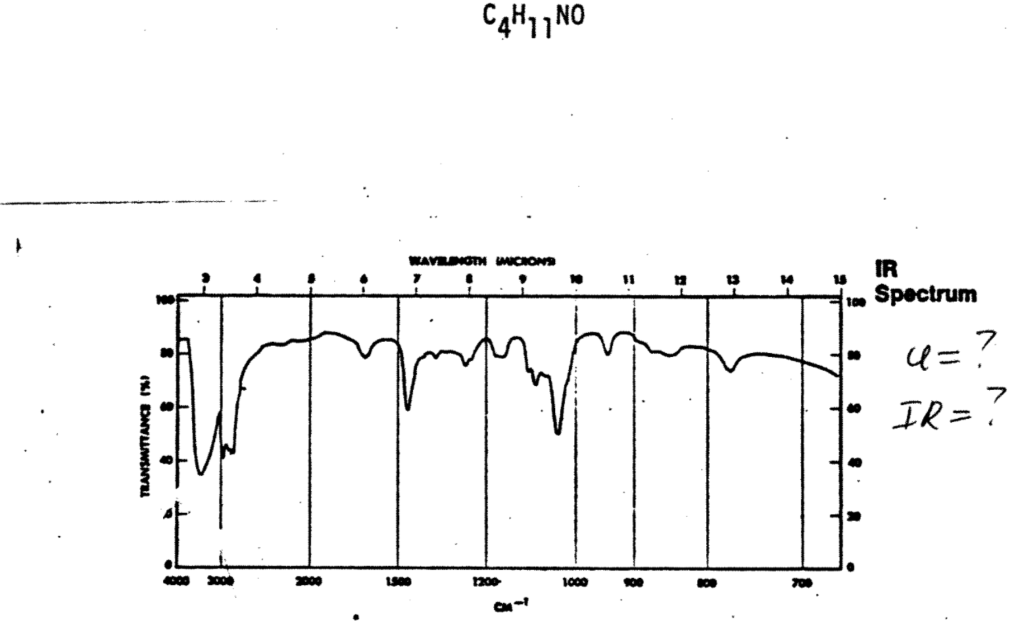 Solved C4H7, NO WAVUNOTW WCHONS IR Spectrum 100 7 . U=. 7 1. | Chegg.com