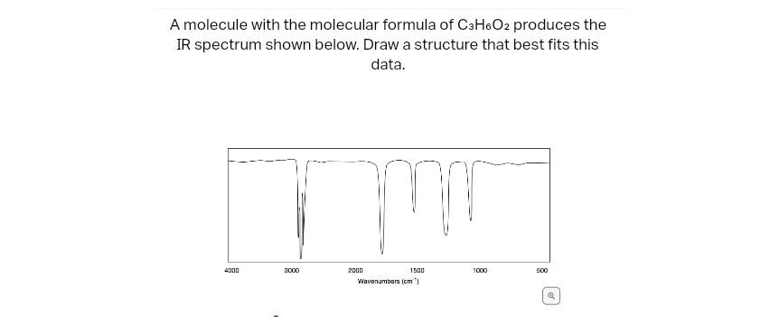 Solved A molecule with the molecular formula of C3H6O2 | Chegg.com