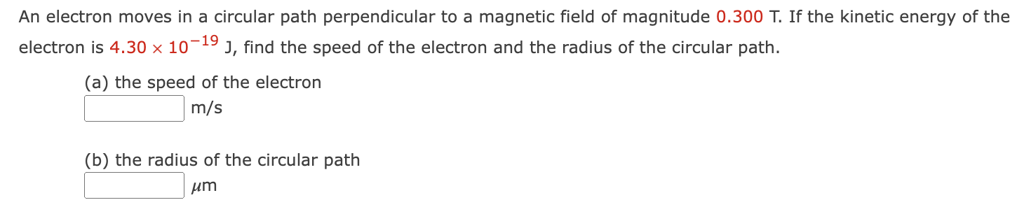 Solved An electron moves in a circular path perpendicular to | Chegg.com