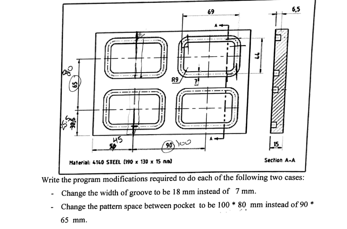 Solved Write A Word Address Format Cnc Program To Execute