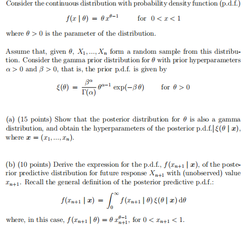 Consider the continuous distribution with probability | Chegg.com