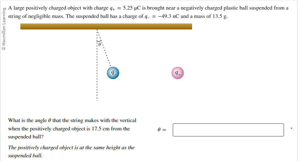 Solved A large positively charged object with charge | Chegg.com