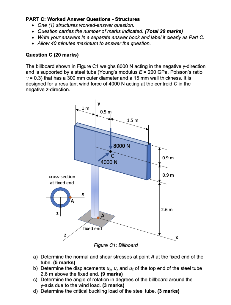 Solved PART C: Worked Answer Questions - Structures • One | Chegg.com