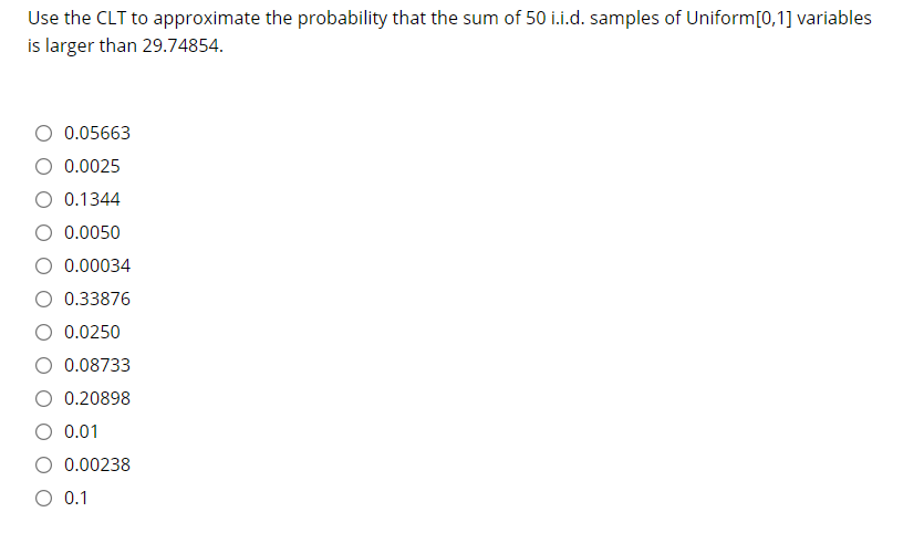 Solved Use the CLT to approximate the probability that the | Chegg.com