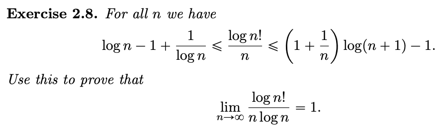 Solved Exercise 2.8. For all n we have | Chegg.com
