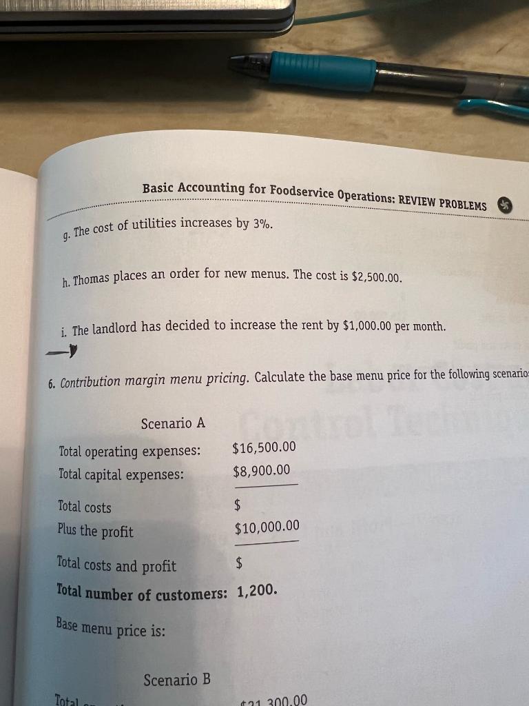 Basic Accounting for Foodservice Operations: REVIEW | Chegg.com