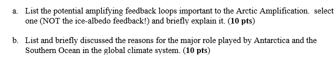 Solved a. List the potential amplifying feedback loops | Chegg.com