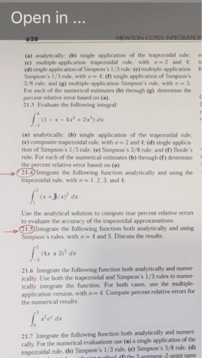 Solved Open in 28 (a) analytically: (b) single application | Chegg.com
