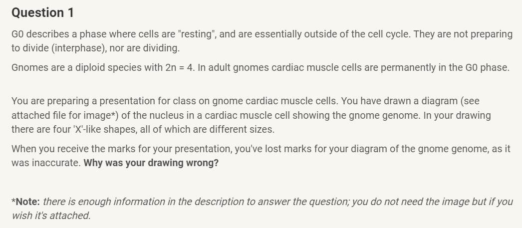 G0 describes a phase where cells are "resting", and | Chegg.com