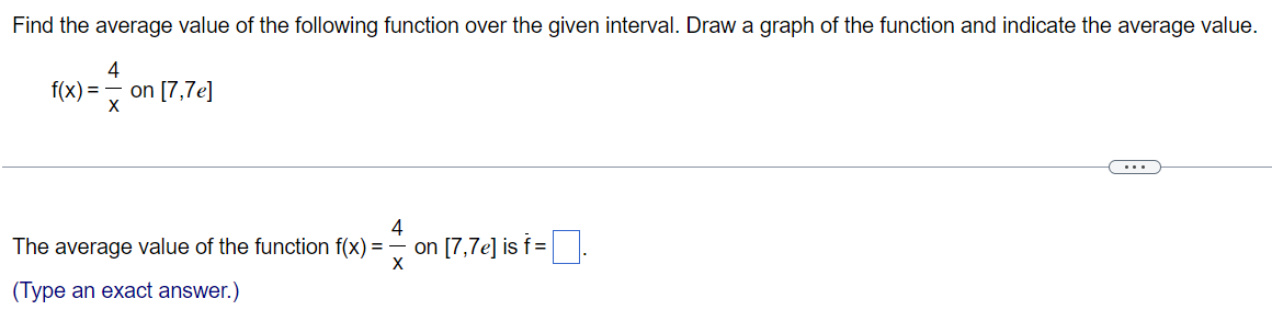 Solved Find the average value of the following function over | Chegg.com