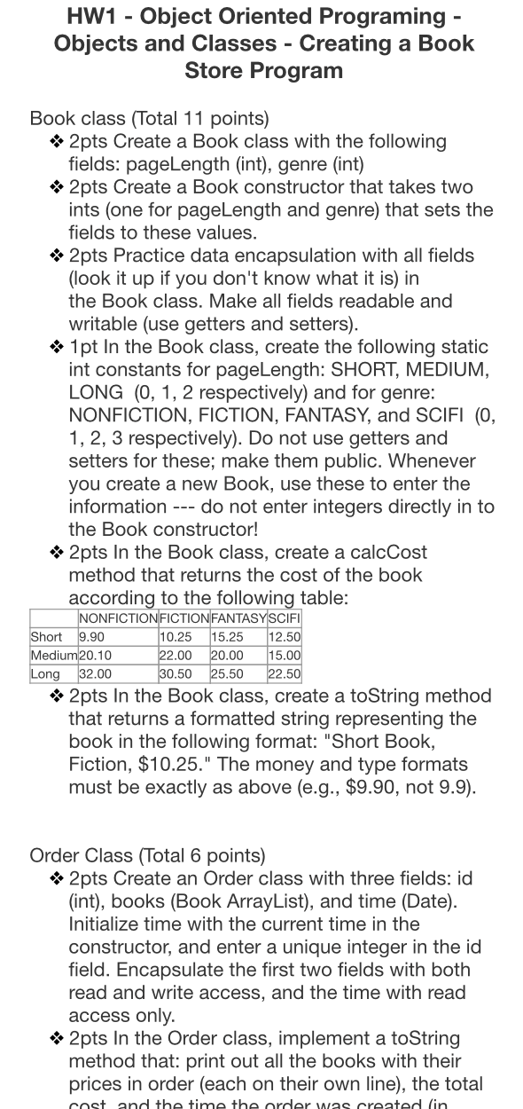 Solved Hw1 Object Oriented Programing Objects And