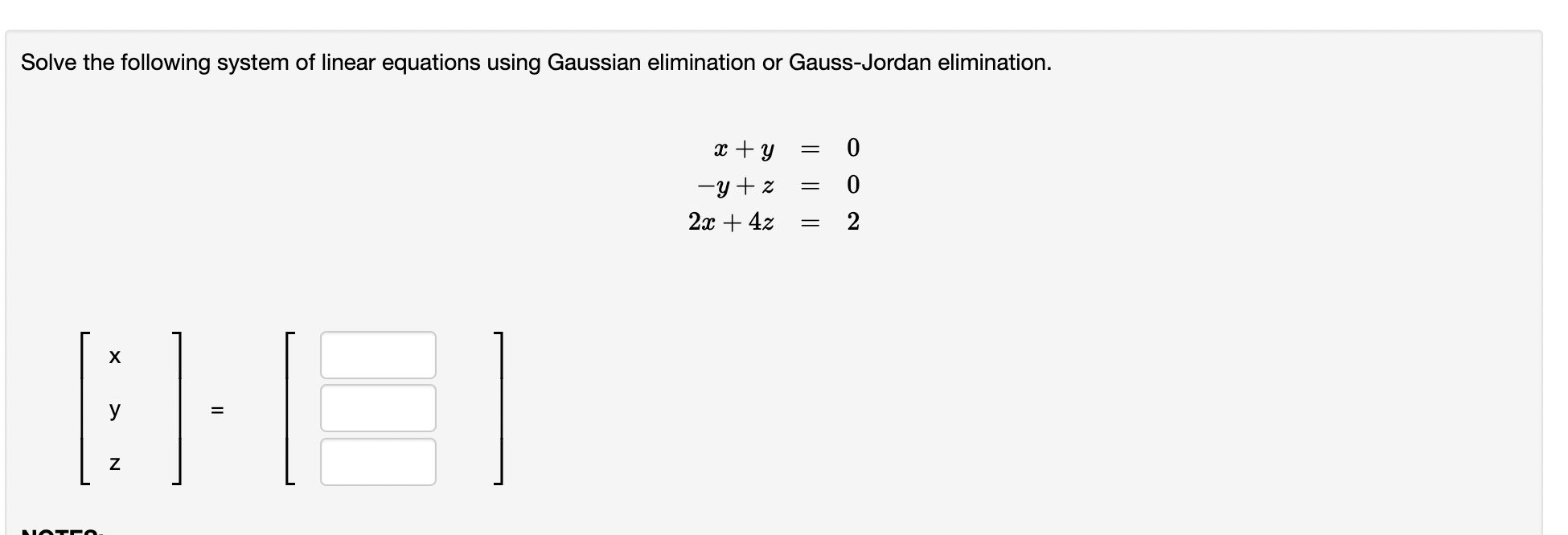 Solved Solve The Following System Of Linear Equations Using