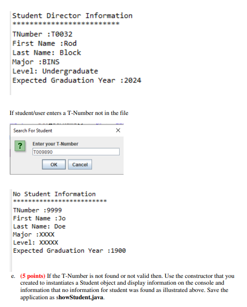 Solved planning to create a small application for Student | Chegg.com