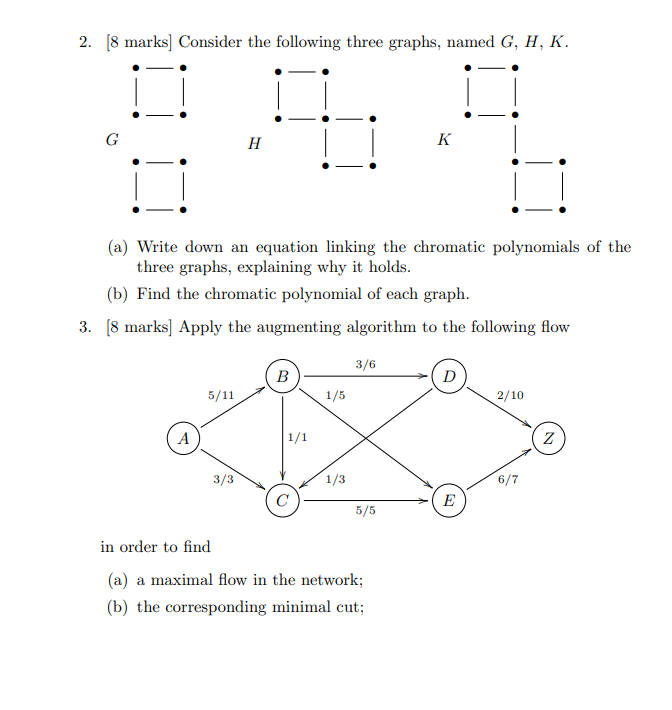 Solved 2. [8 marks] Consider the following three graphs, | Chegg.com