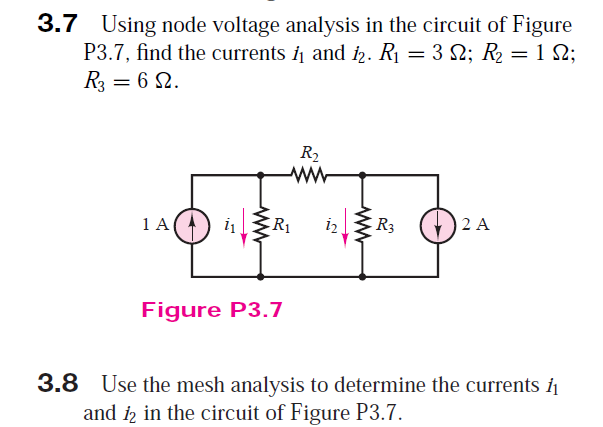Solved 3.7 Using node voltage analysis in the circuit of | Chegg.com