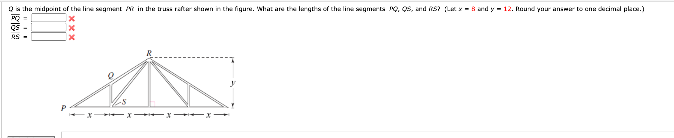 Solved Q is the midpoint of the line segment PR in the truss | Chegg.com