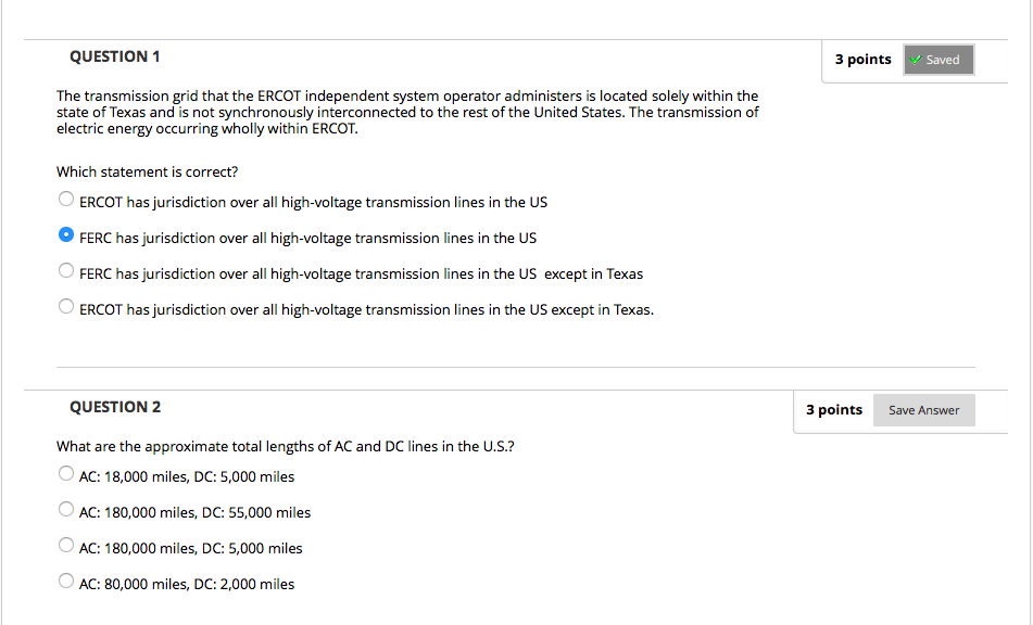 Solved QUESTION1 The transmission grid that the ERCOT | Chegg.com