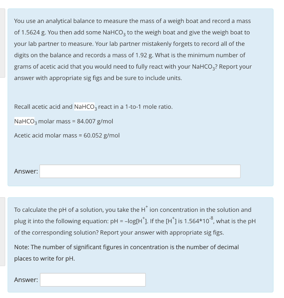 Solved You use an analytical balance to measure the mass of | Chegg.com