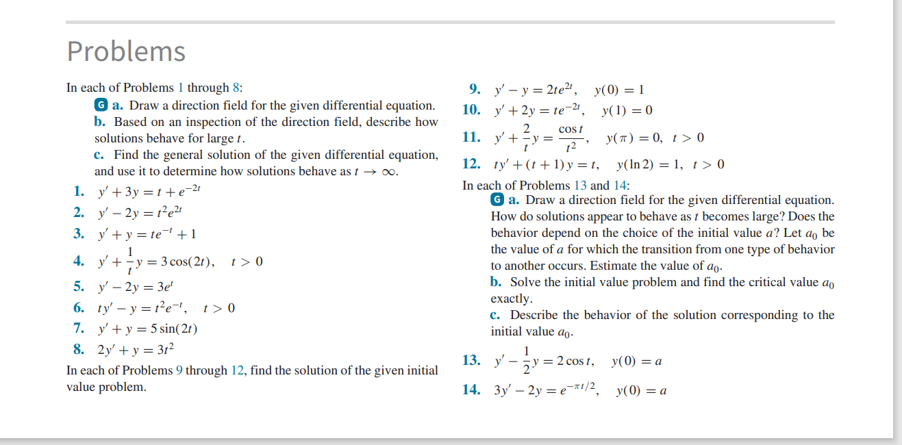 Solved Problems In each of Problems 1 through 8: Ga. Draw a | Chegg.com