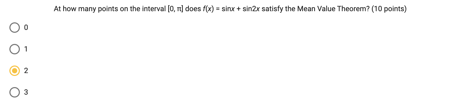 Solved At how many points on the interval [0,π] does | Chegg.com