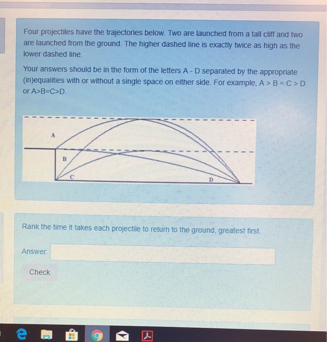 Solved Four projectiles have the trajectories below. Two are | Chegg.com