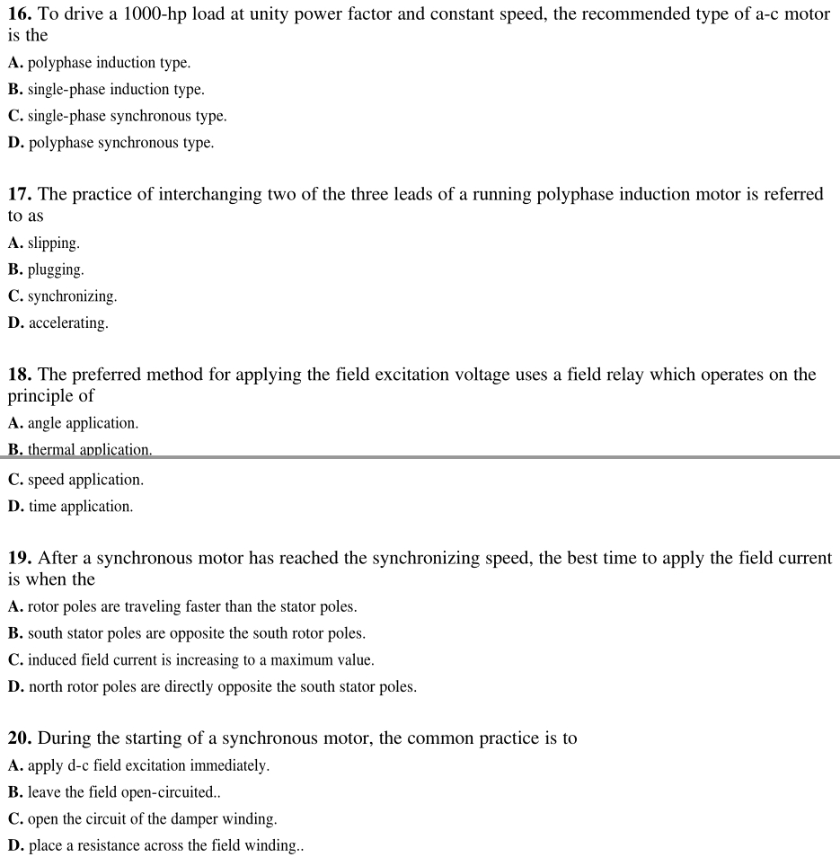 Solved 16. To drive a 1000-hp load at unity power factor and | Chegg.com