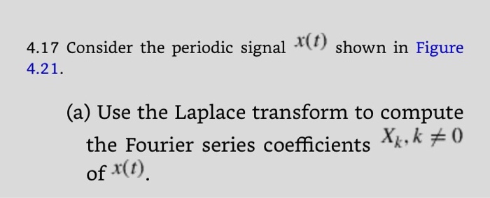 Solved 4.17 Consider the periodic signal () shown in Figu | Chegg.com