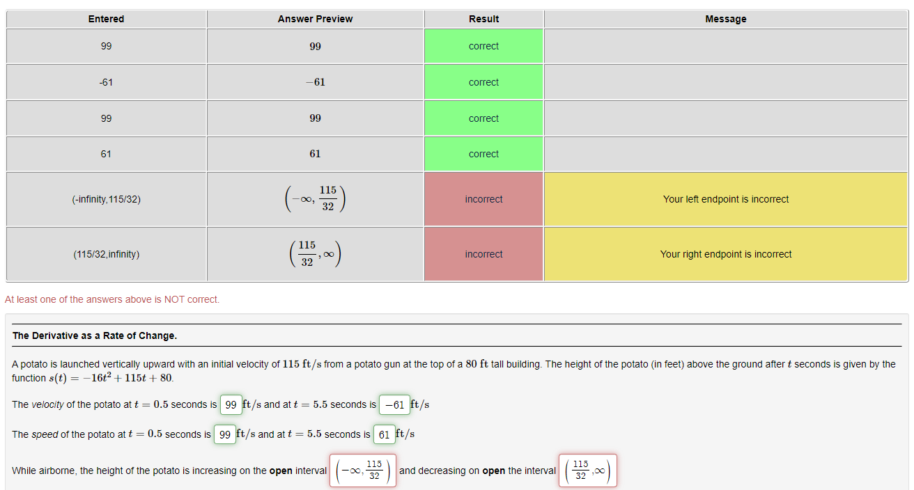 Solved At least one of the answers above is NOT correct. The | Chegg.com