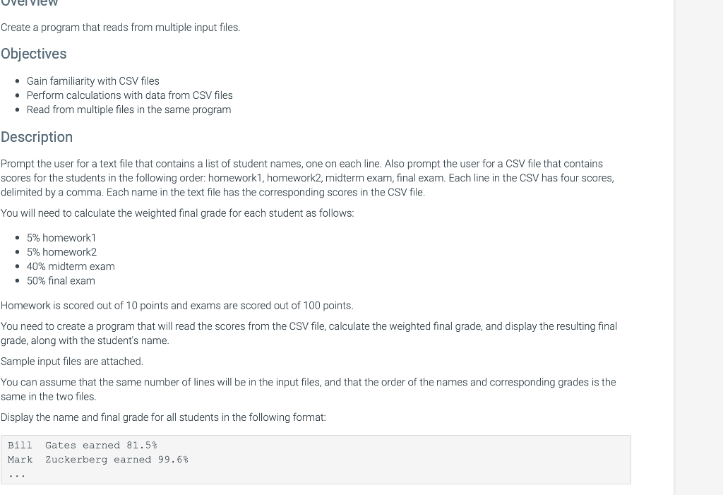 view Create a program that reads from multiple input | Chegg.com