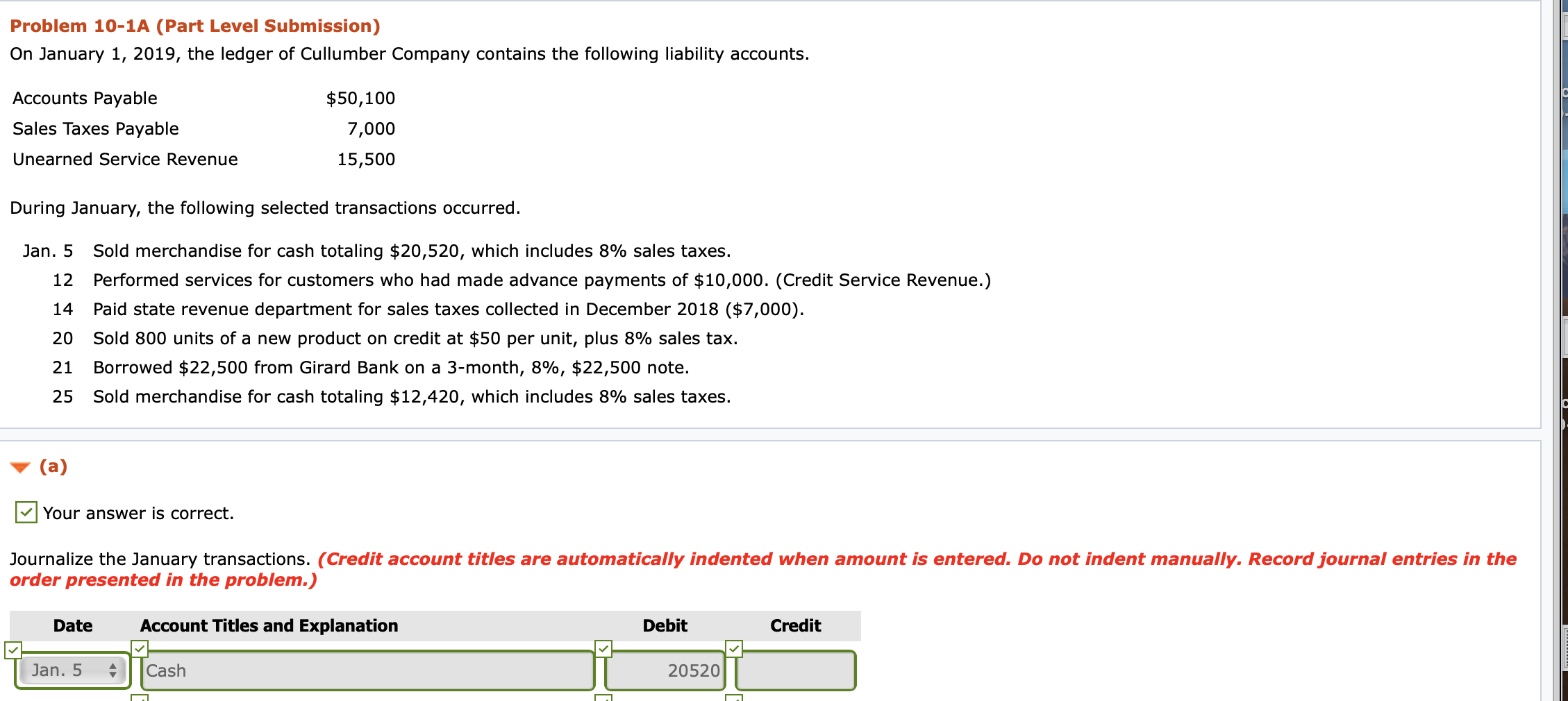 Solved Problem 10-1A (Part Level Submission) On January 1, | Chegg.com
