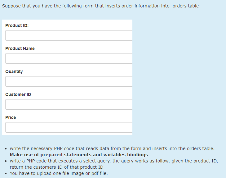 Solved Suppose that you have the following form that inserts | Chegg.com