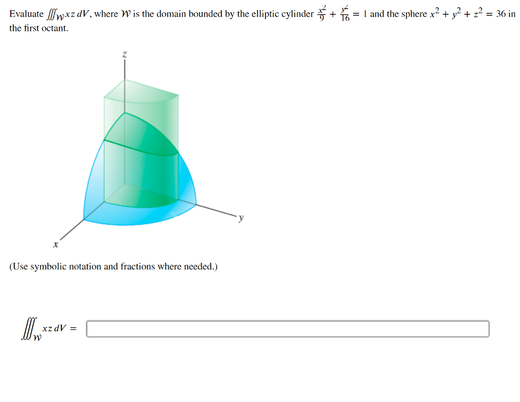 Solved Evaluate ∭WxzdV, where W is the domain bounded by the | Chegg.com