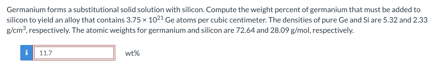Solved Germanium forms a substitutional solid solution with | Chegg.com Solved Germanium forms a substitutional solid solution with | Chegg.com