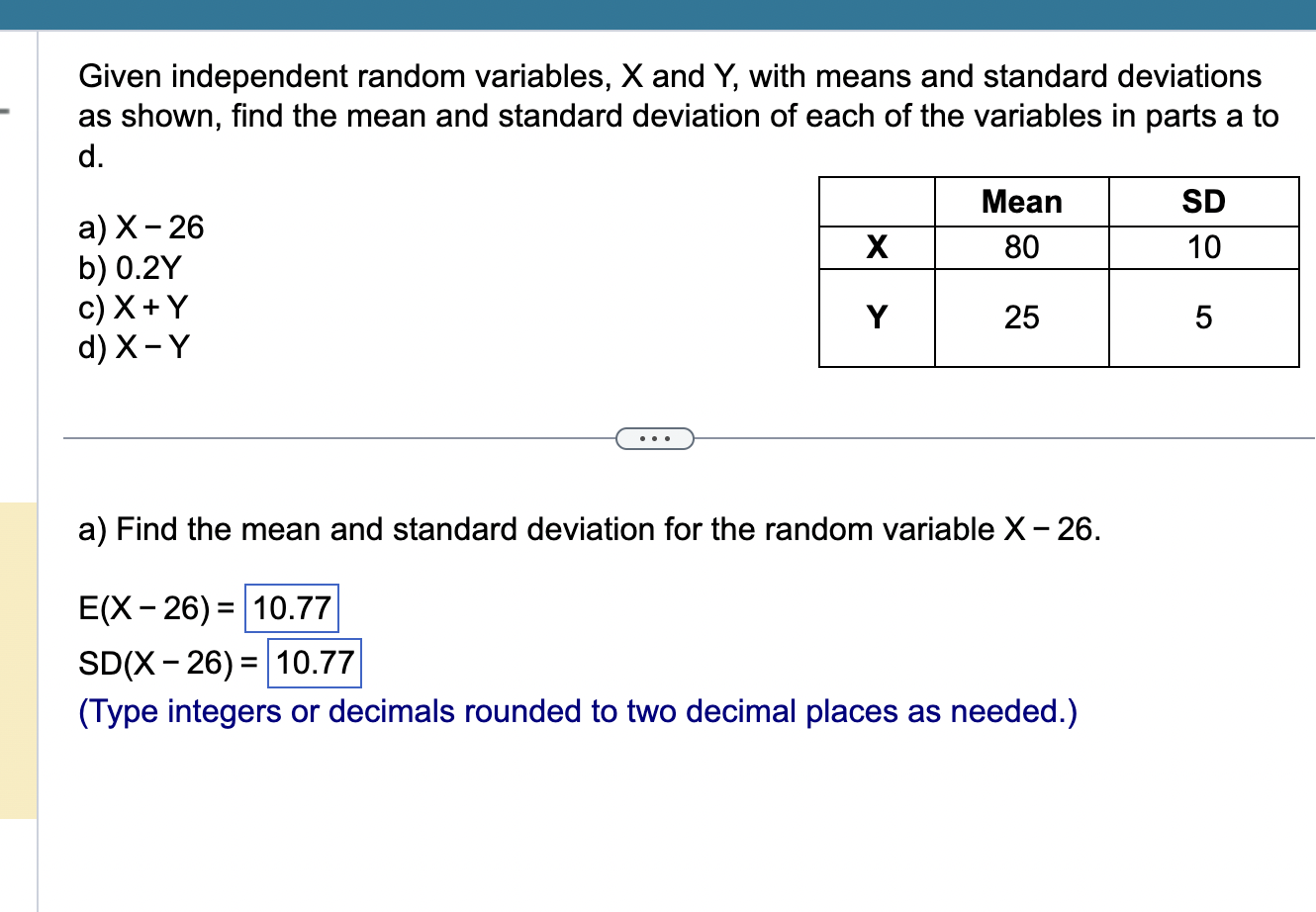 Solved Given independent random variables, X and Y, with | Chegg.com