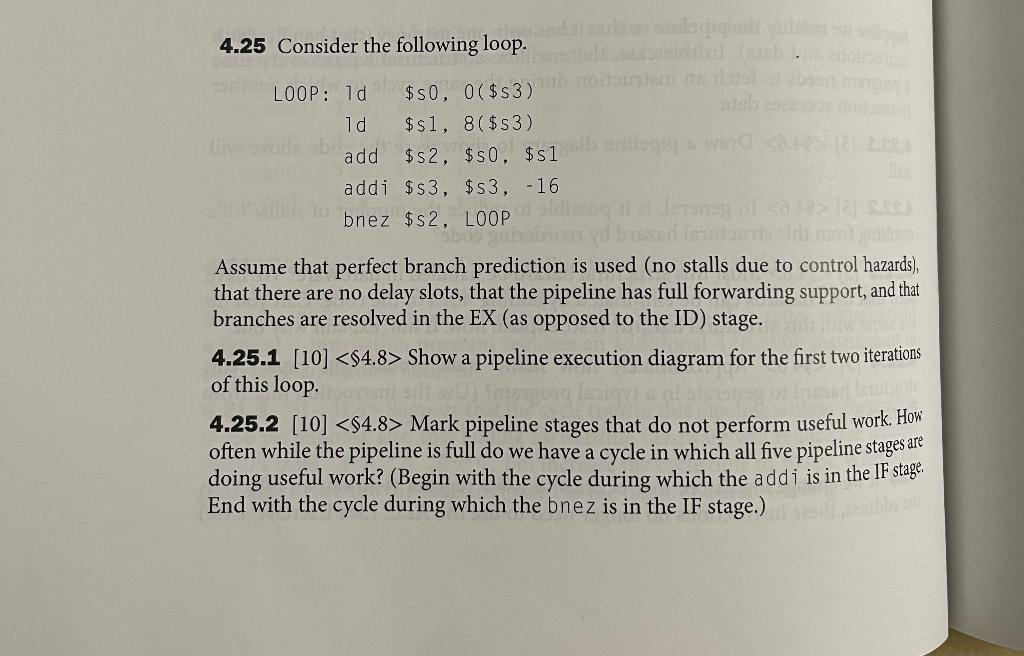 Solved 4.25 Consider the following loop. Assume that perfect | Chegg.com