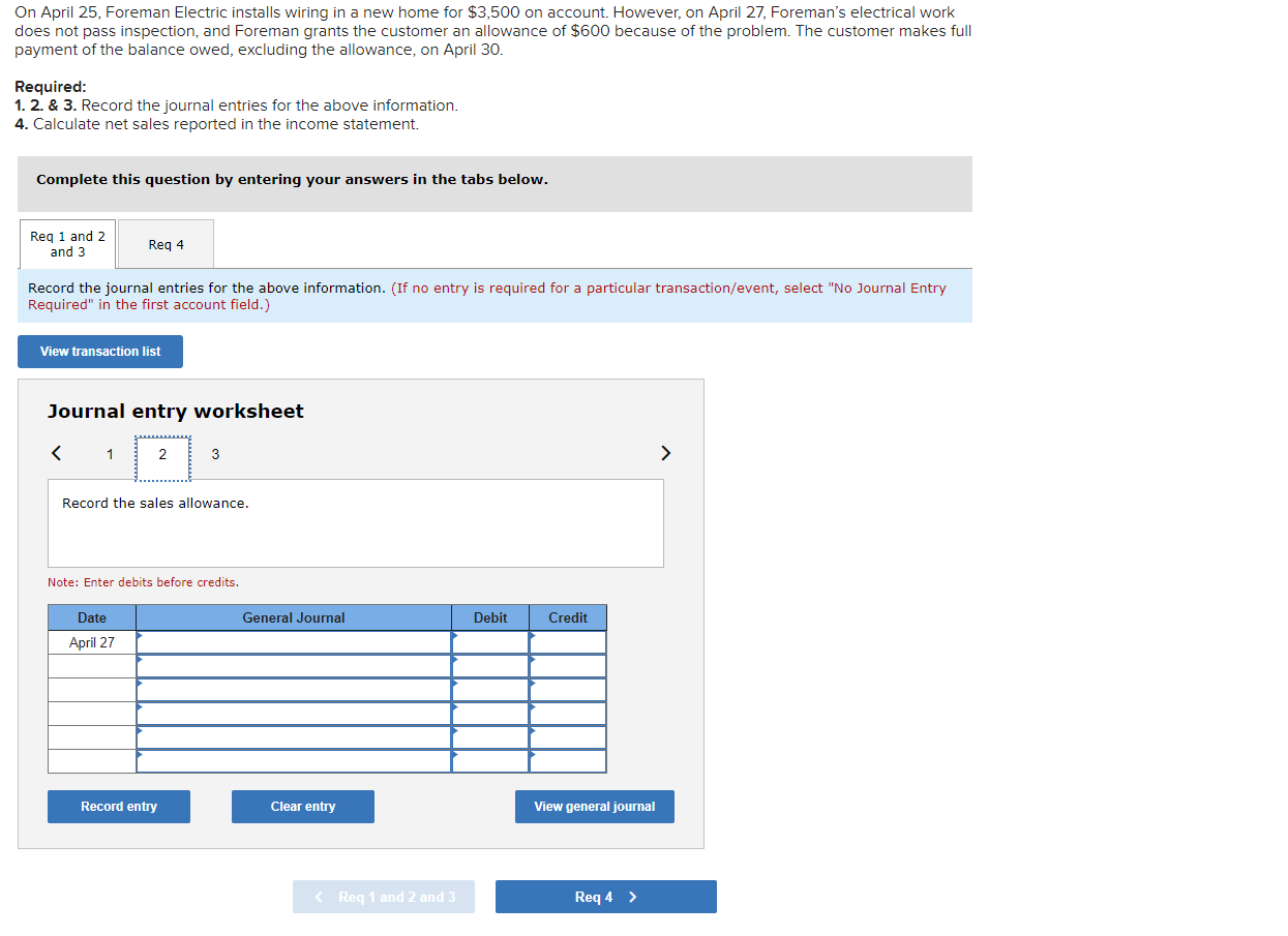 Solved On April 25, Foreman Electric installs wiring in a | Chegg.com