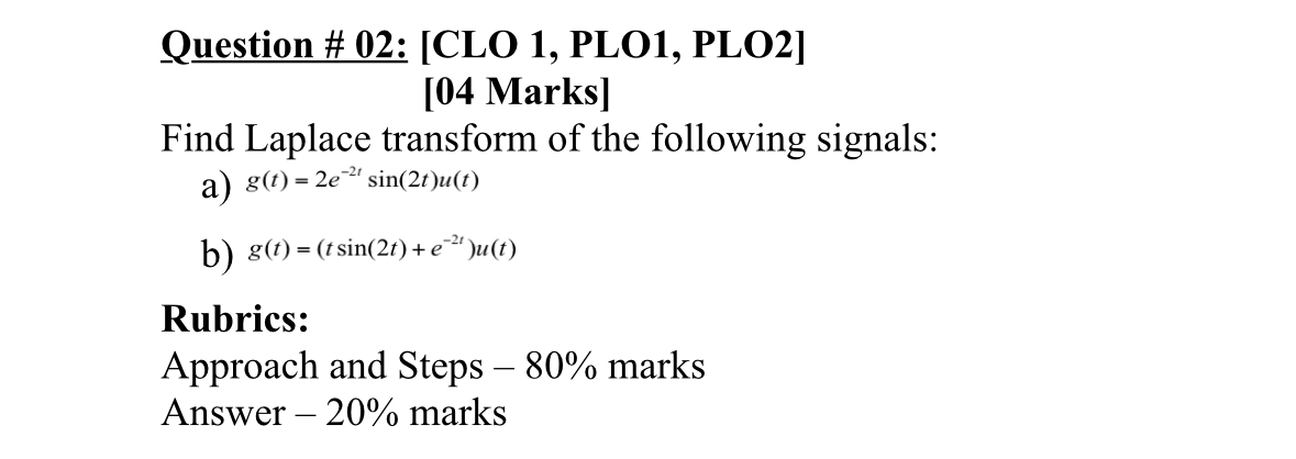 Solved Question # 02: [CLO 1, PLO1, PLO2] [04 Marks Find | Chegg.com